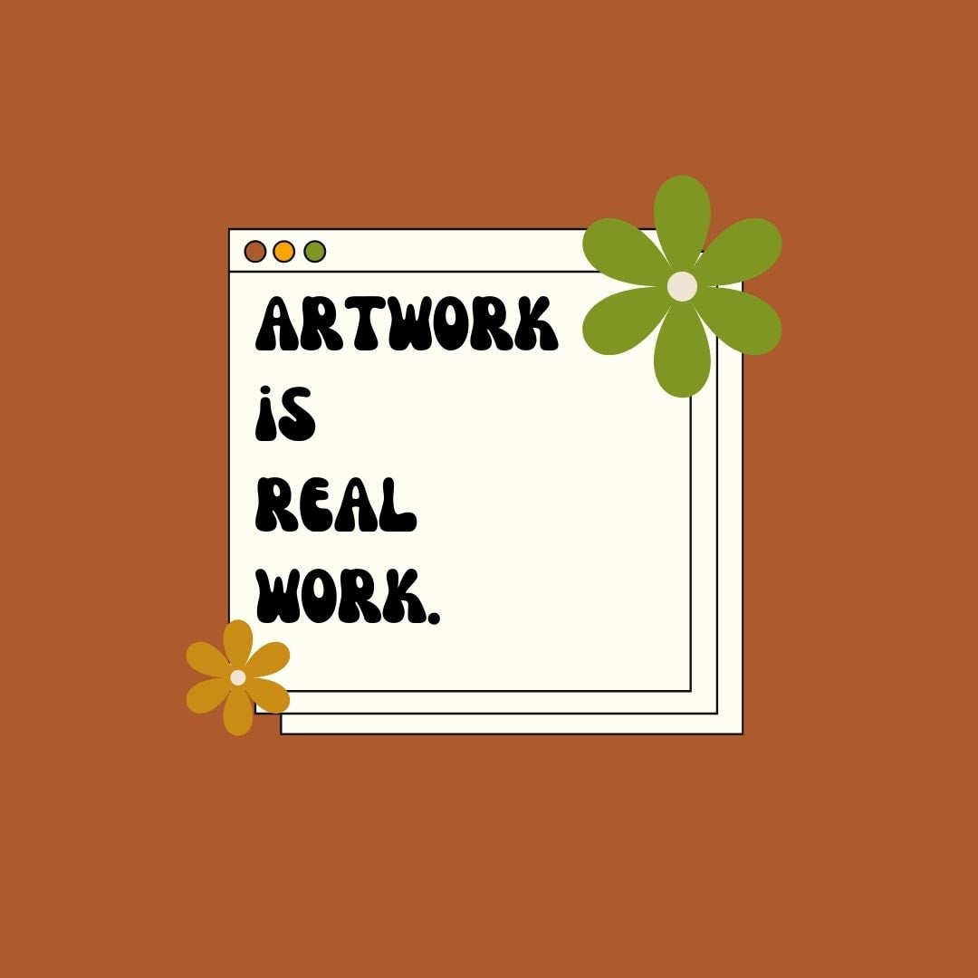 art work is real work sticker | statement handmade.